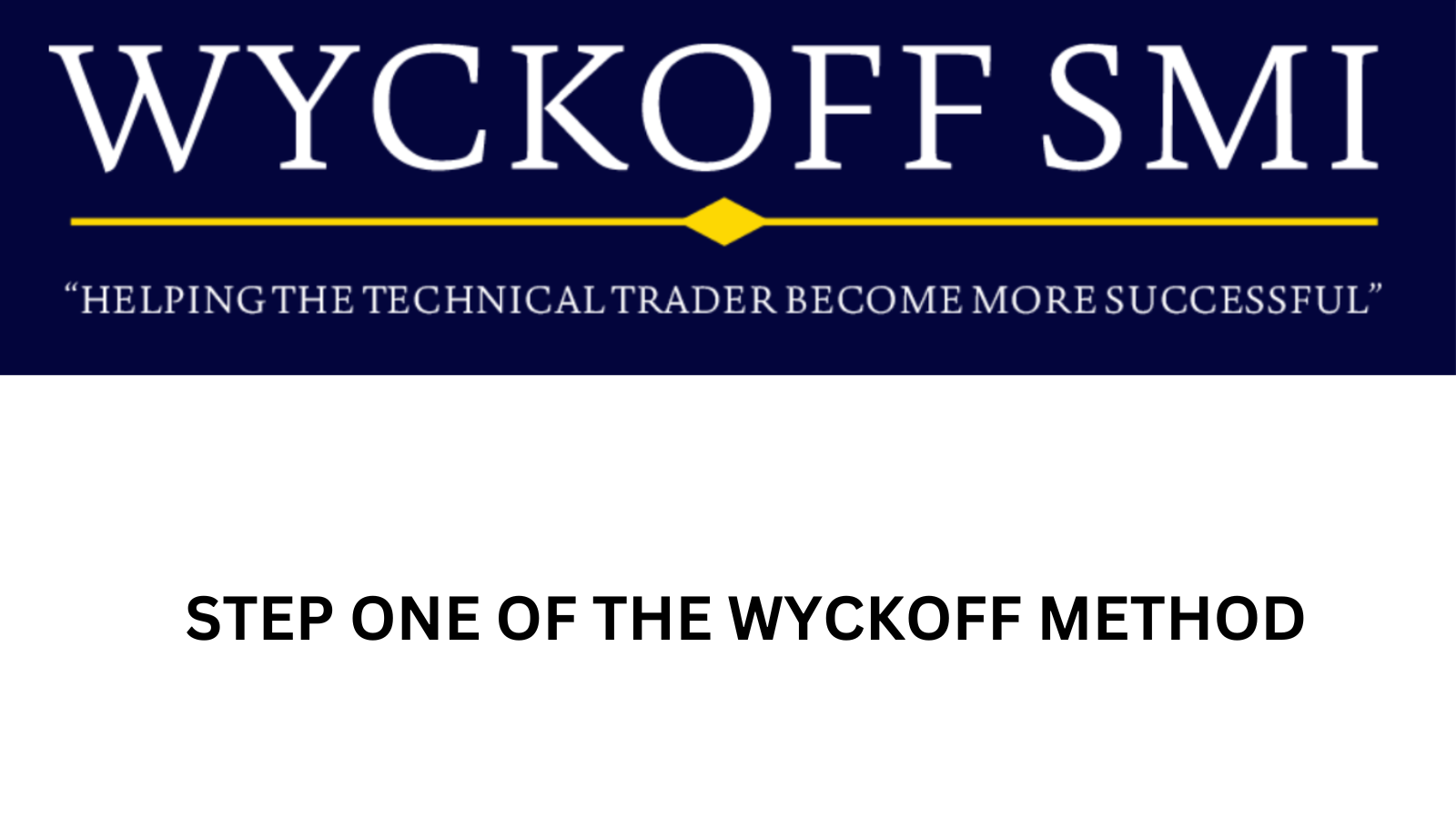 Step One of the Wyckoff Method | Wyckoff Stock Market Institute